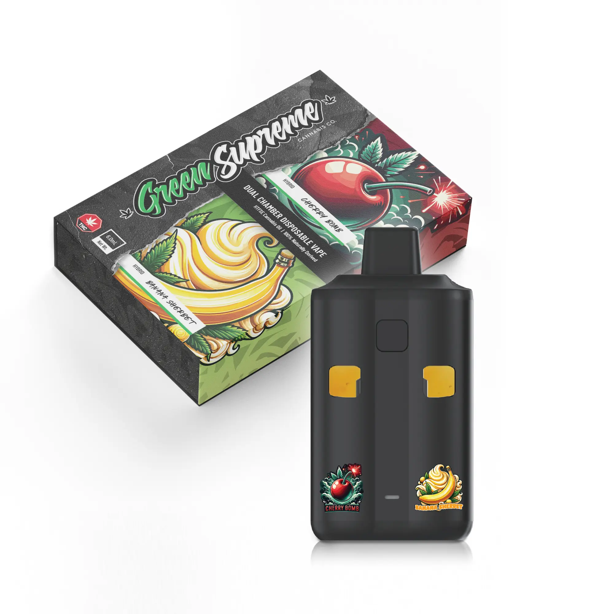 Green Supreme 6g Dual Chamber Vape Pen – Cherry Bomb x Banana Sherbet ...