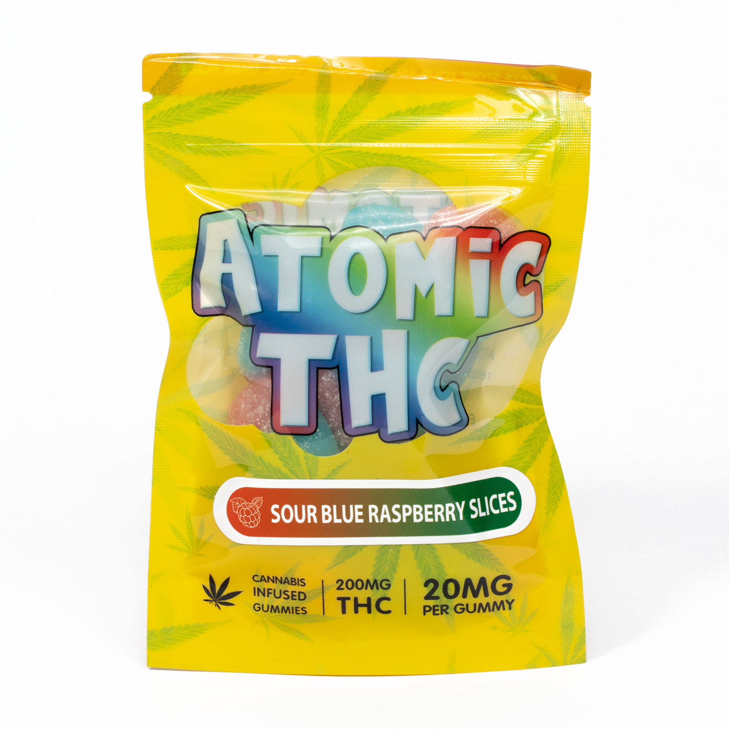 Atomic THC Gummies (200mg) – Sour Blue Raspberries – Cannabis Canada Shop